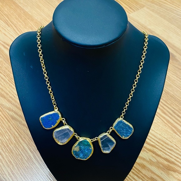 Jewelry | 5 Natural Stone Gold Vermeil 19 Inch Necklace | Poshmark